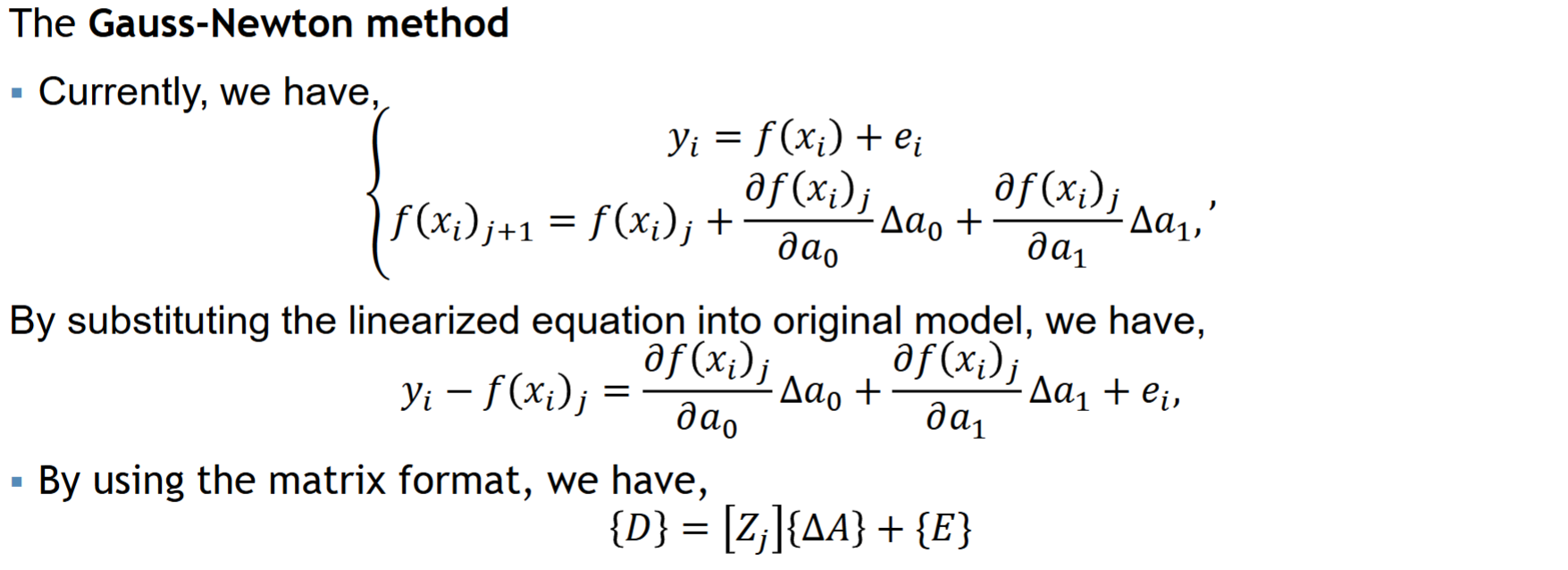 The optimization set: Gauss-Newton method - ToothlessOS Log